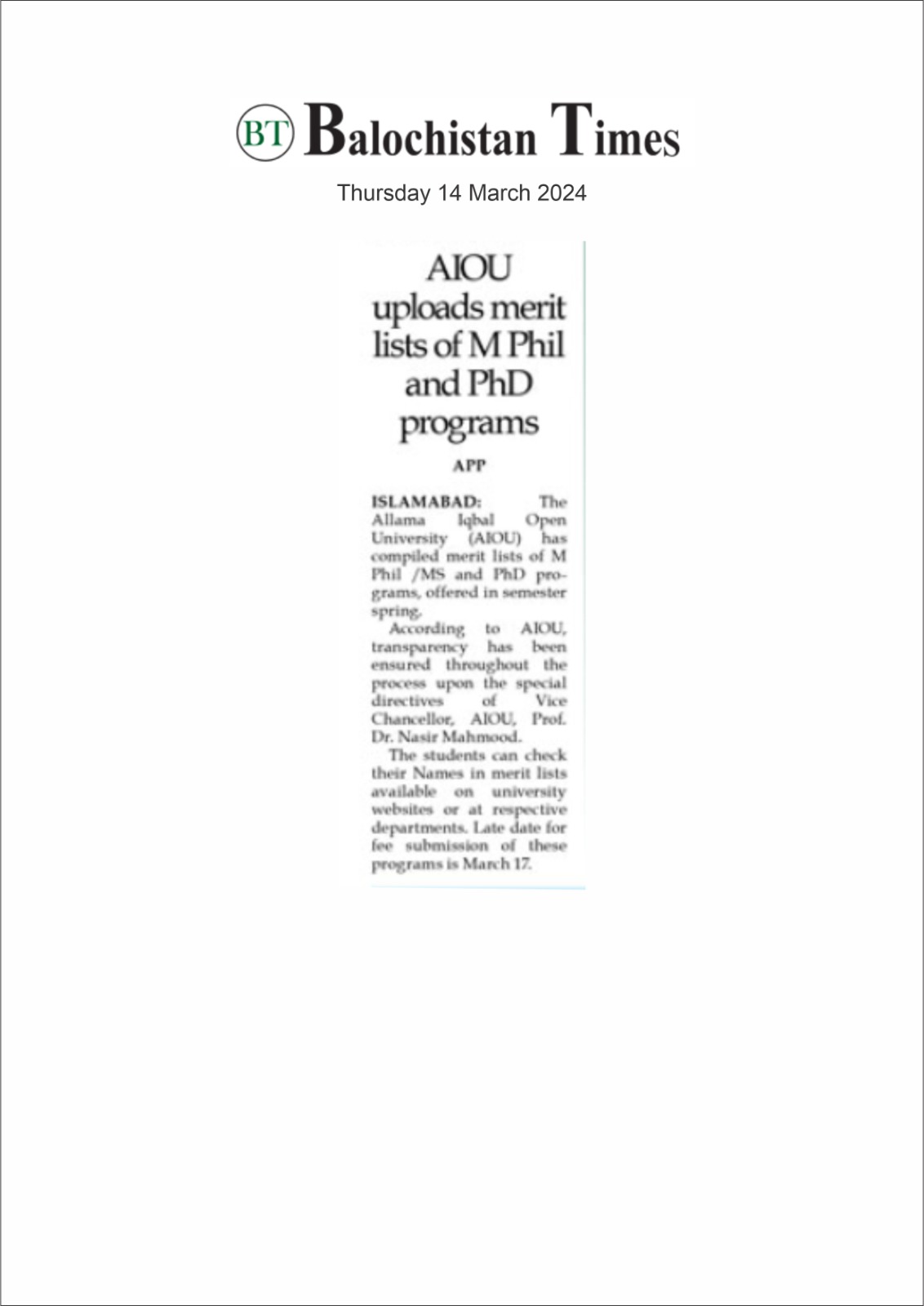 PressReleas | Education For All